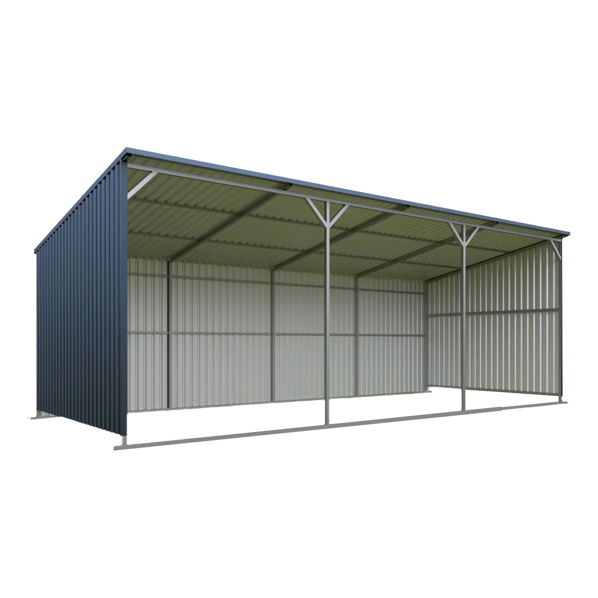 12' x 27' Horse Run-In Shed with Portable Skid Mount and Wide Front