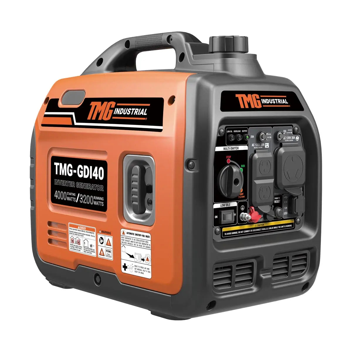 4000 Watt Digital Inverter Portable Generator, 3.5hrs 50% Load Run