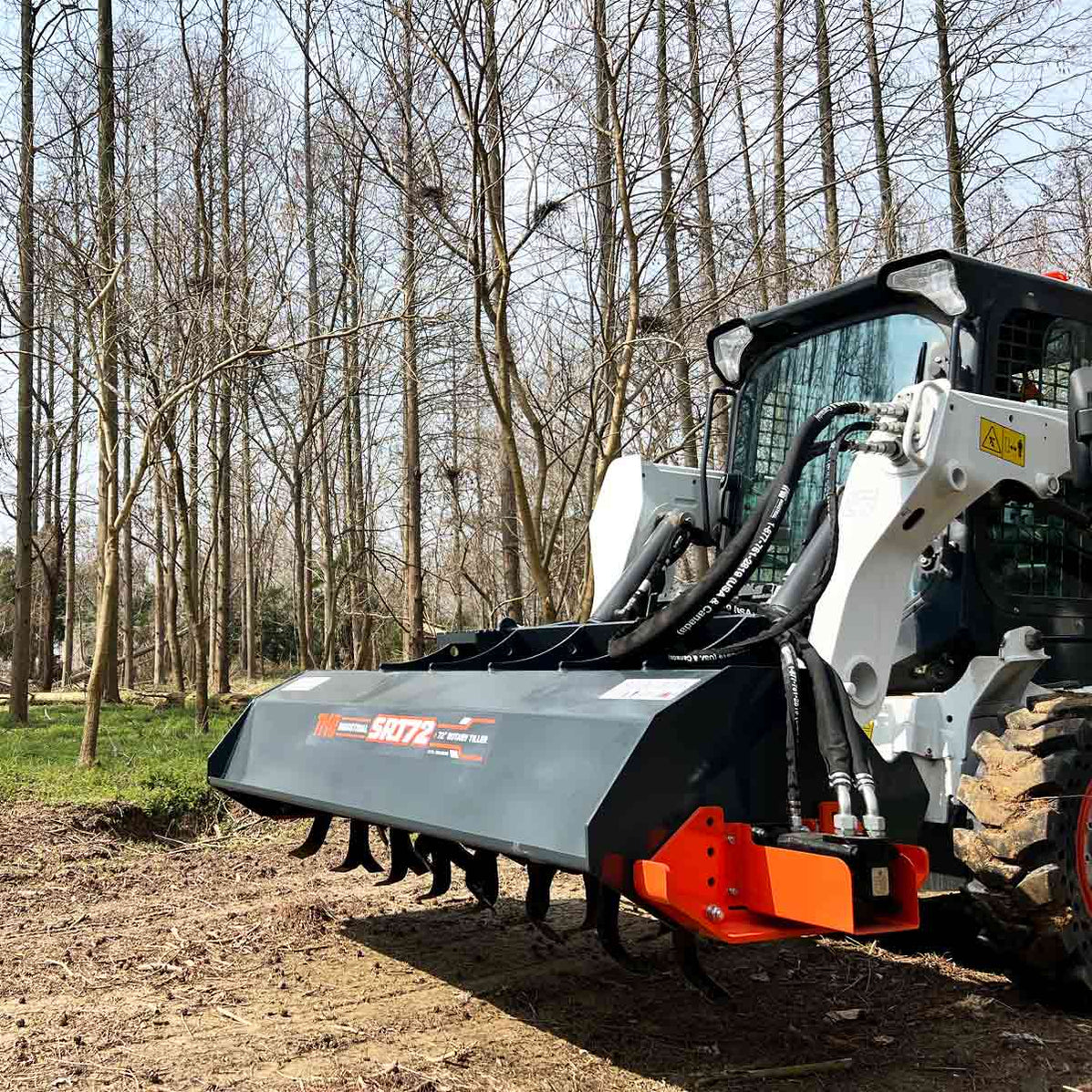72" Skid Steer Rotary Tiller, Bi-Directional, 6" Tilling Depth, Univer