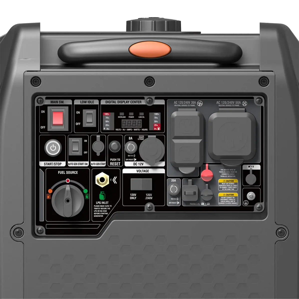 7250 Watt Digital Inverter Hybrid Portable Generator, Dual Fuel Capabi