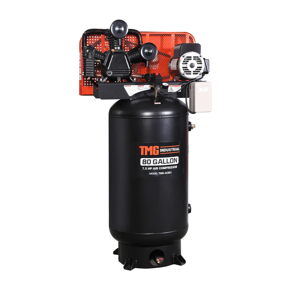 TMG 80 Gallon Electric Air Compressor, 7.5 HP, 230V, Vertical Tank