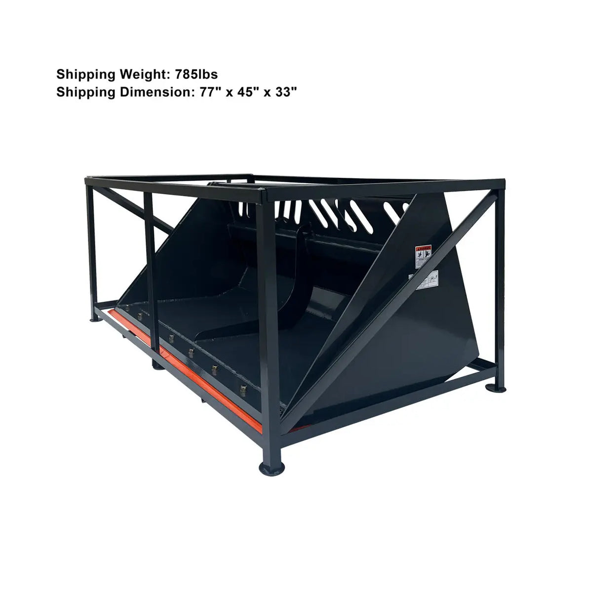 TMG 72" Skid Steer Snow/Mulch Bucket, Bolt-On Edge, 1500 lb Capacity