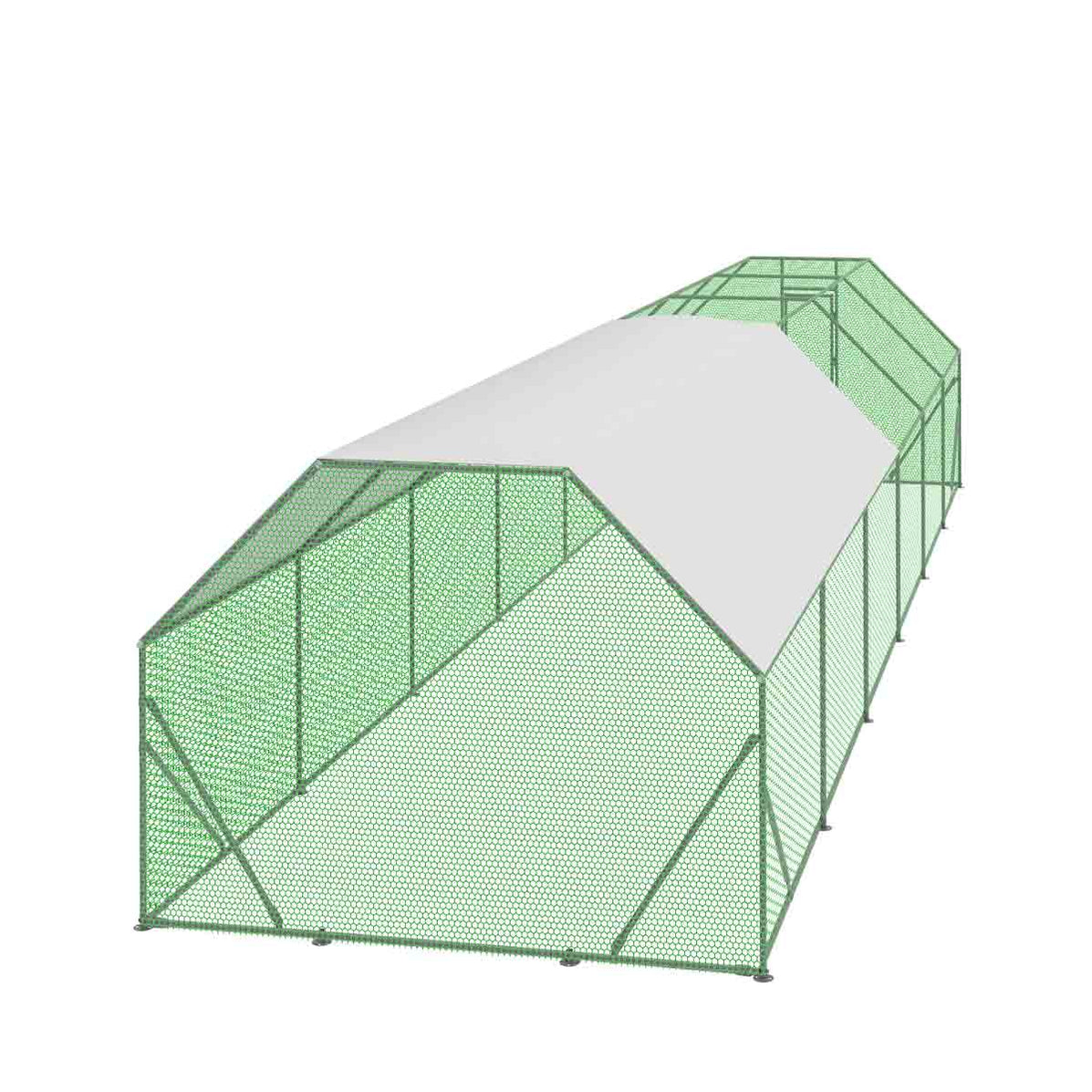 10’ x 40’ Wire Mesh Chicken Run Shelter Coop, Galvanized Steel, 400 Sq