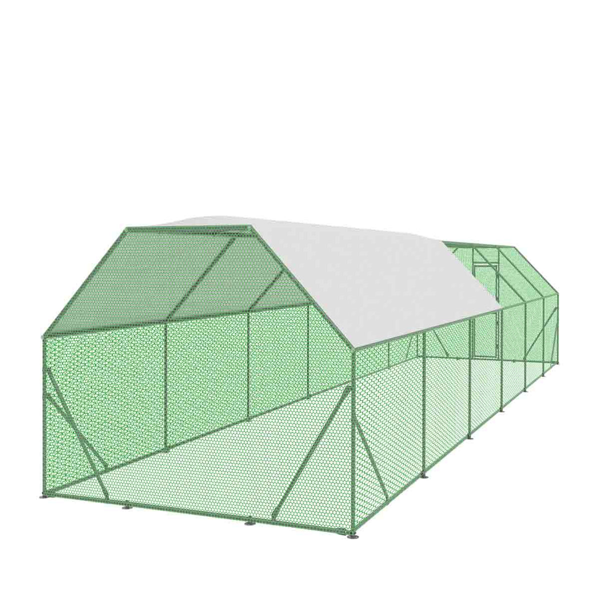 10’ x 40’ Wire Mesh Chicken Run Shelter Coop, Galvanized Steel, 400 Sq