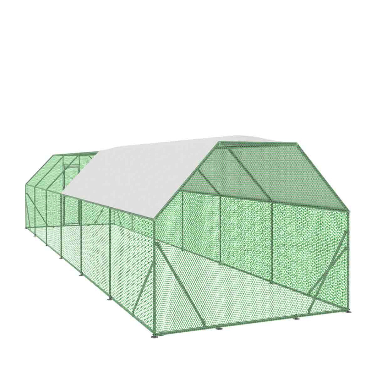 10’ x 40’ Wire Mesh Chicken Run Shelter Coop, Galvanized Steel, 400 Sq