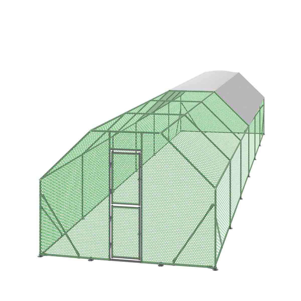 10’ x 40’ Wire Mesh Chicken Run Shelter Coop, Galvanized Steel, 400 Sq
