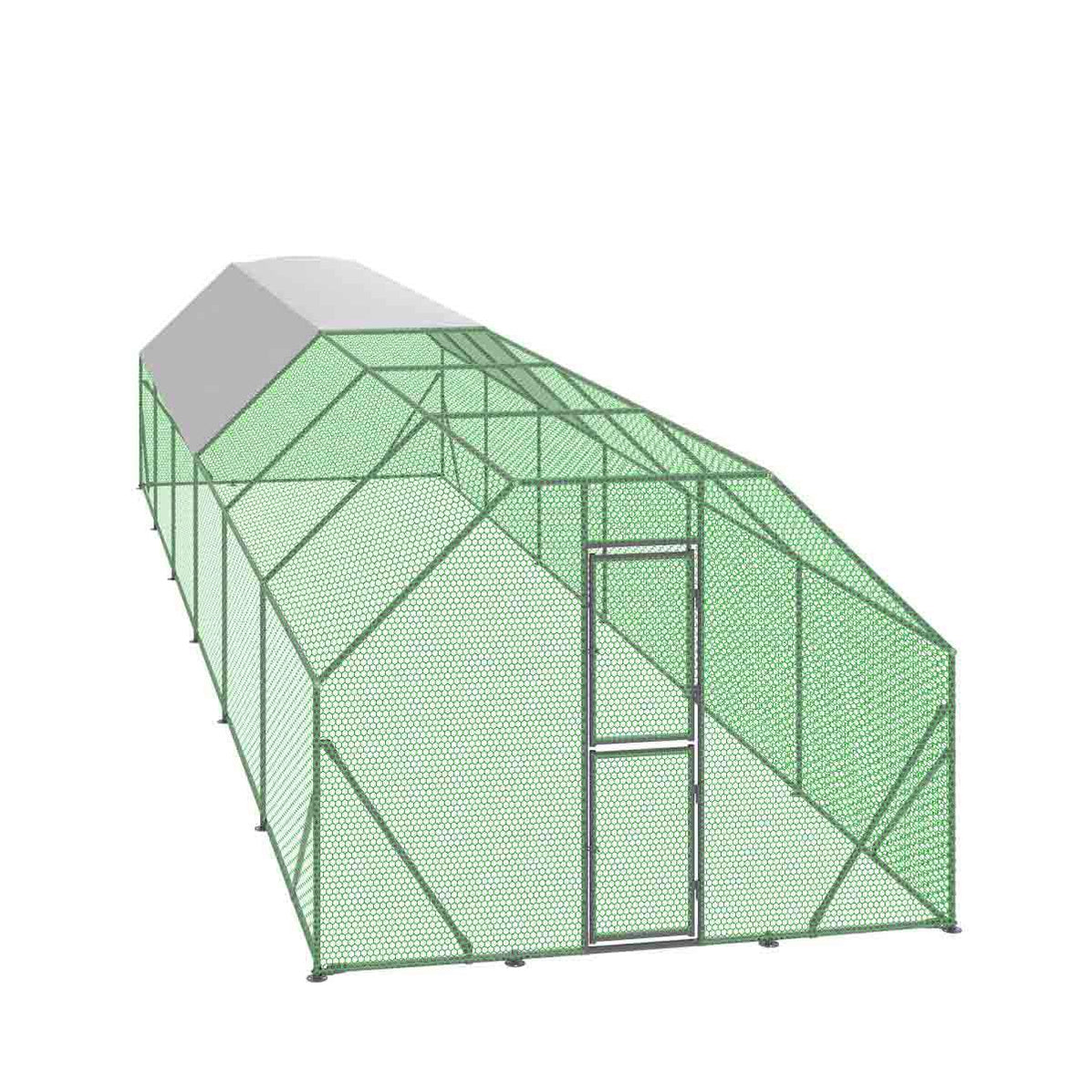 10’ x 40’ Wire Mesh Chicken Run Shelter Coop, Galvanized Steel, 400 Sq