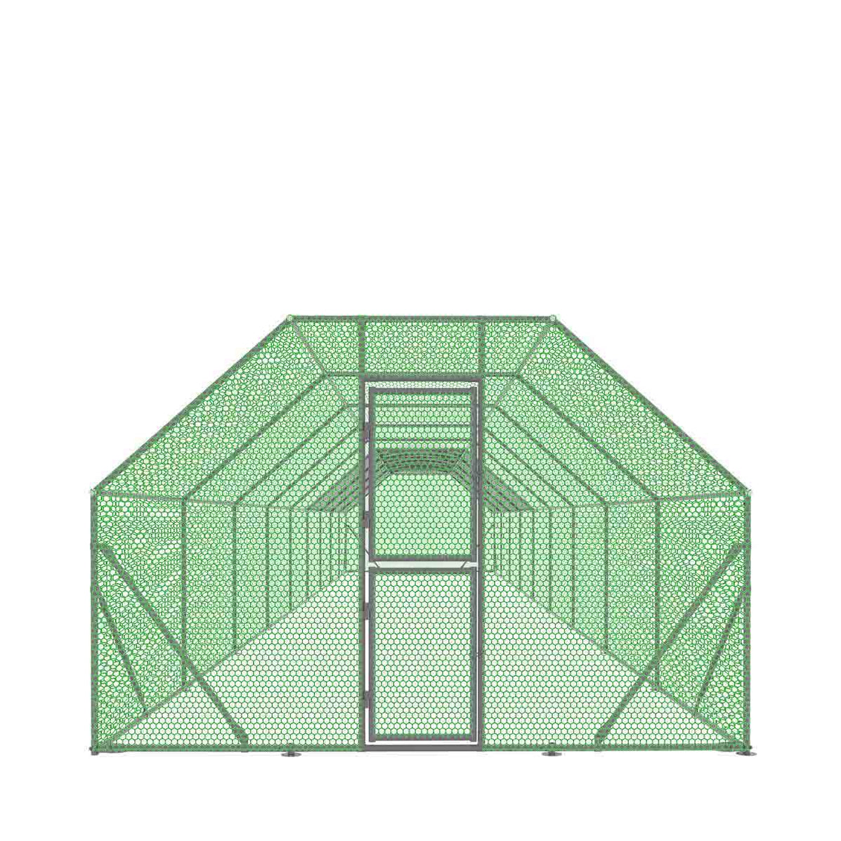 10’ x 60’ Wire Mesh Chicken Run Shelter Coop, Galvanized Steel, 600 Sq