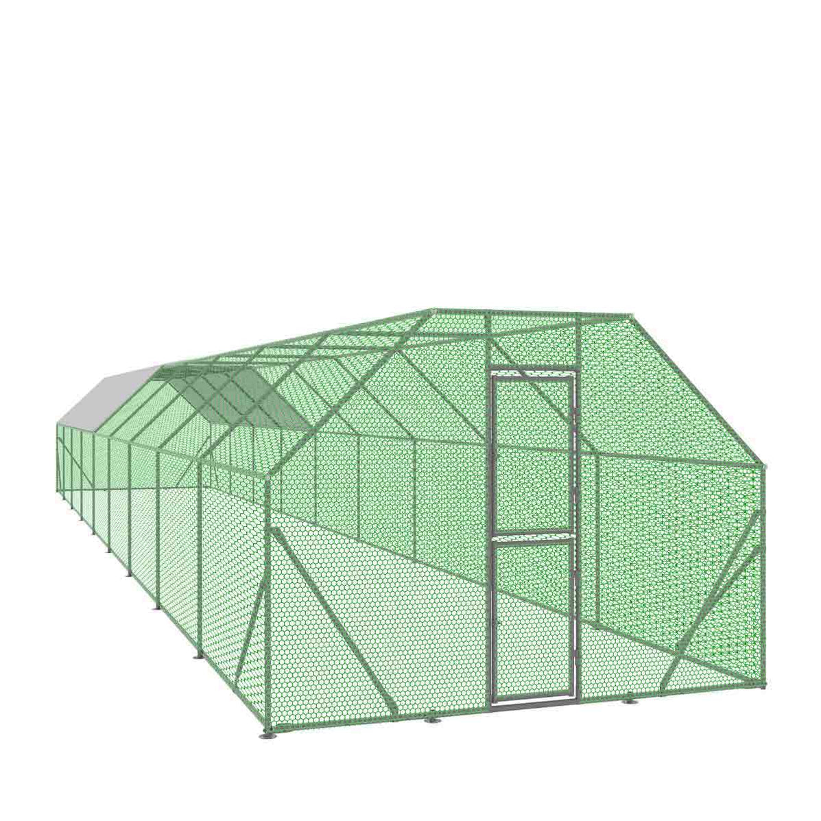 10’ x 60’ Wire Mesh Chicken Run Shelter Coop, Galvanized Steel, 600 Sq