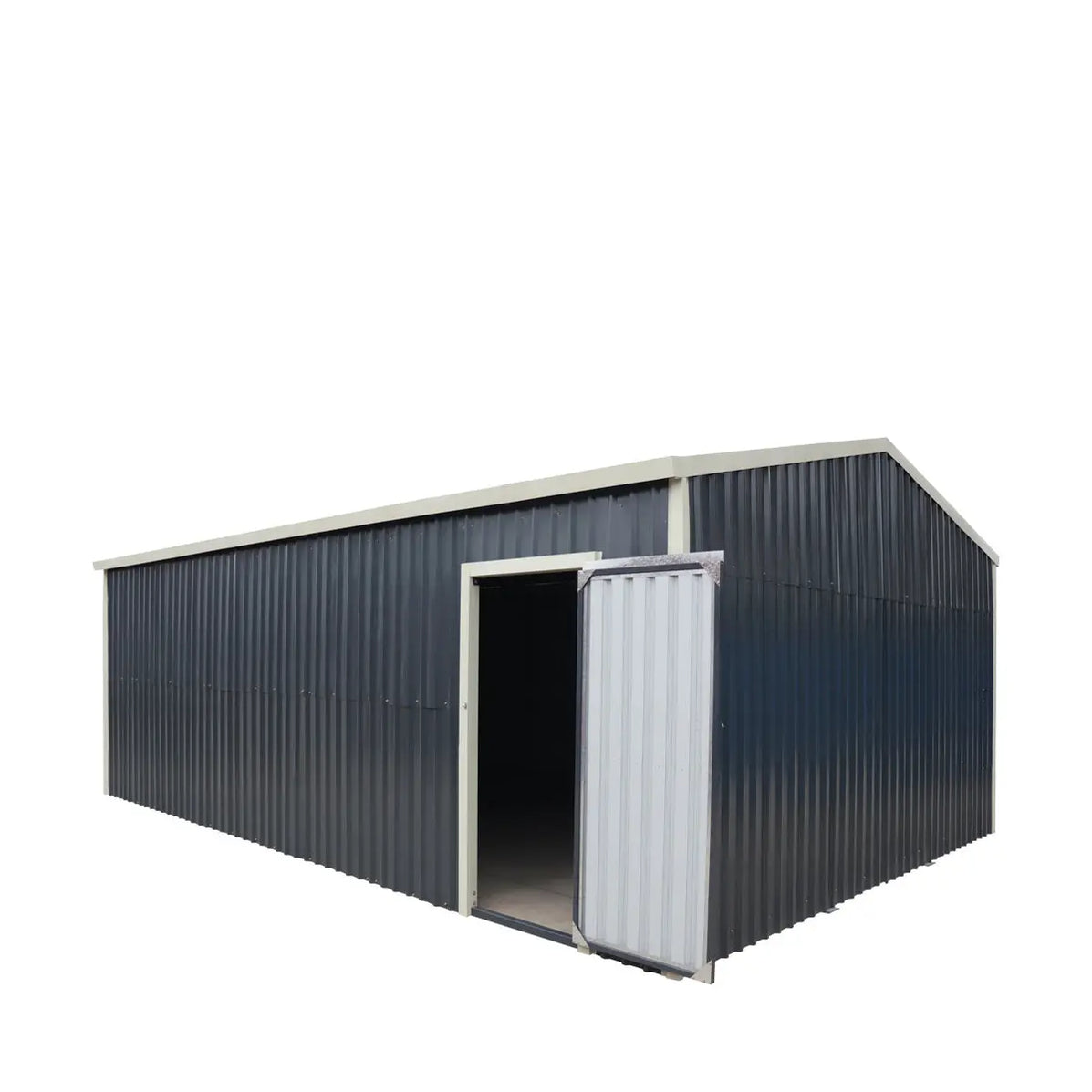 TMG 16' x 24' Metal Garage Shed, Double Doors, Side Entry, 10' Peak