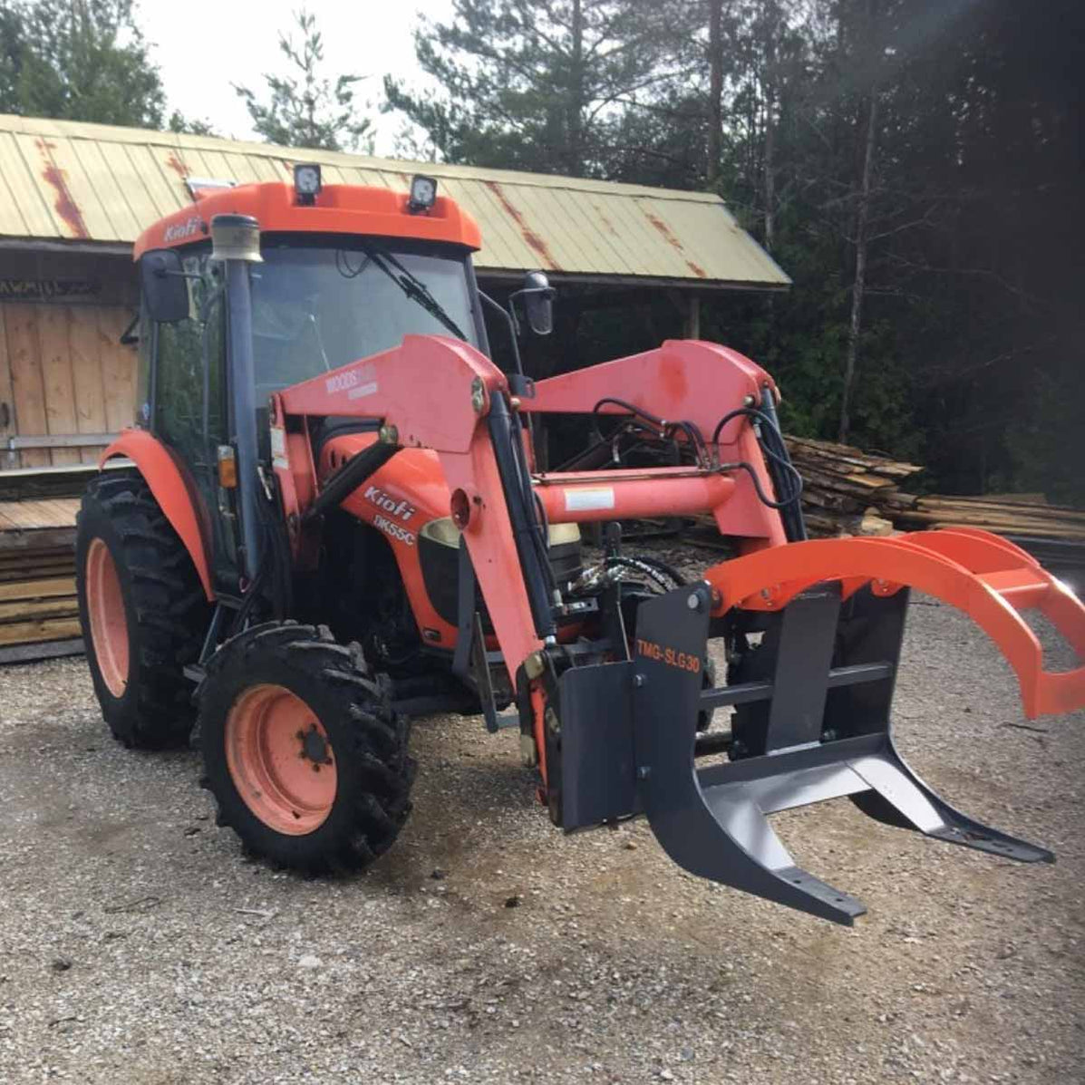 30" Skid Steer Log Grapple Attachment, 42" Claw Opening, 3000-lb Grapp