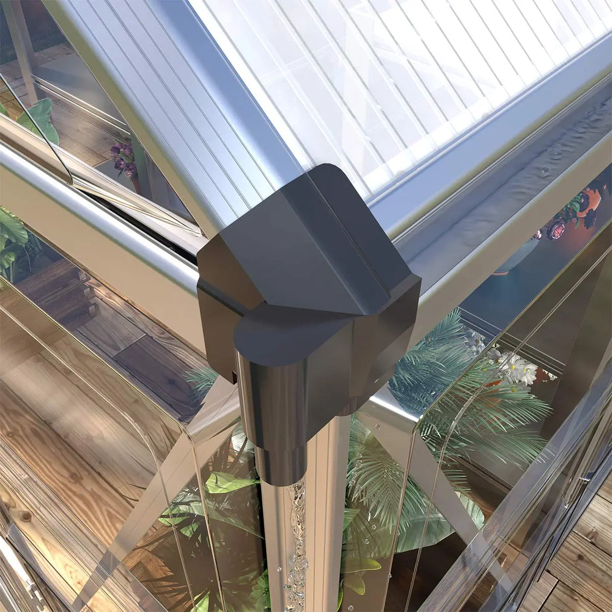 6’ x 12’ Crystal Clear Greenhouse, Aluminum Frame, Integrated Gutter S