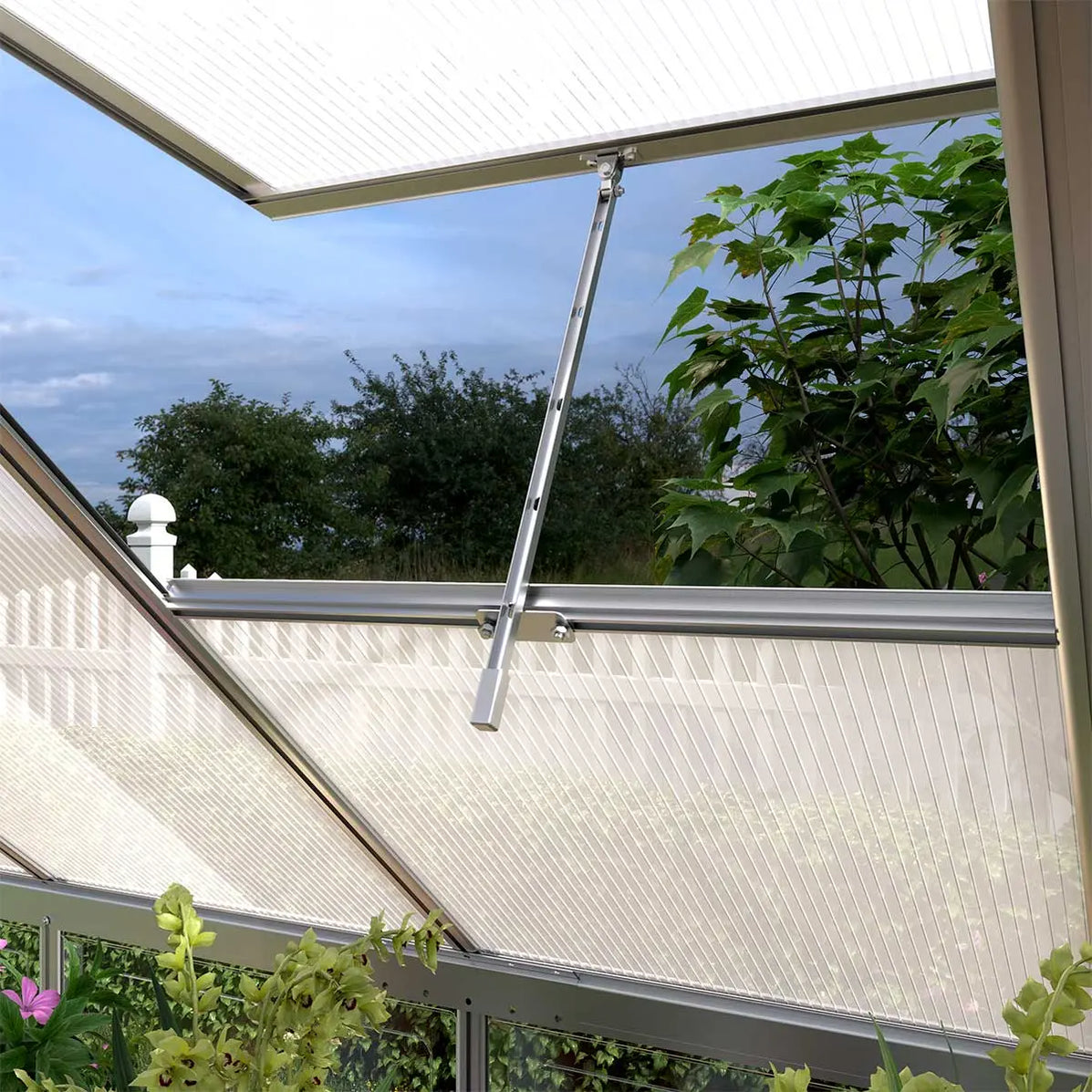 6’ x 16’ Crystal Clear Greenhouse, Aluminum Frame, Integrated Gutter