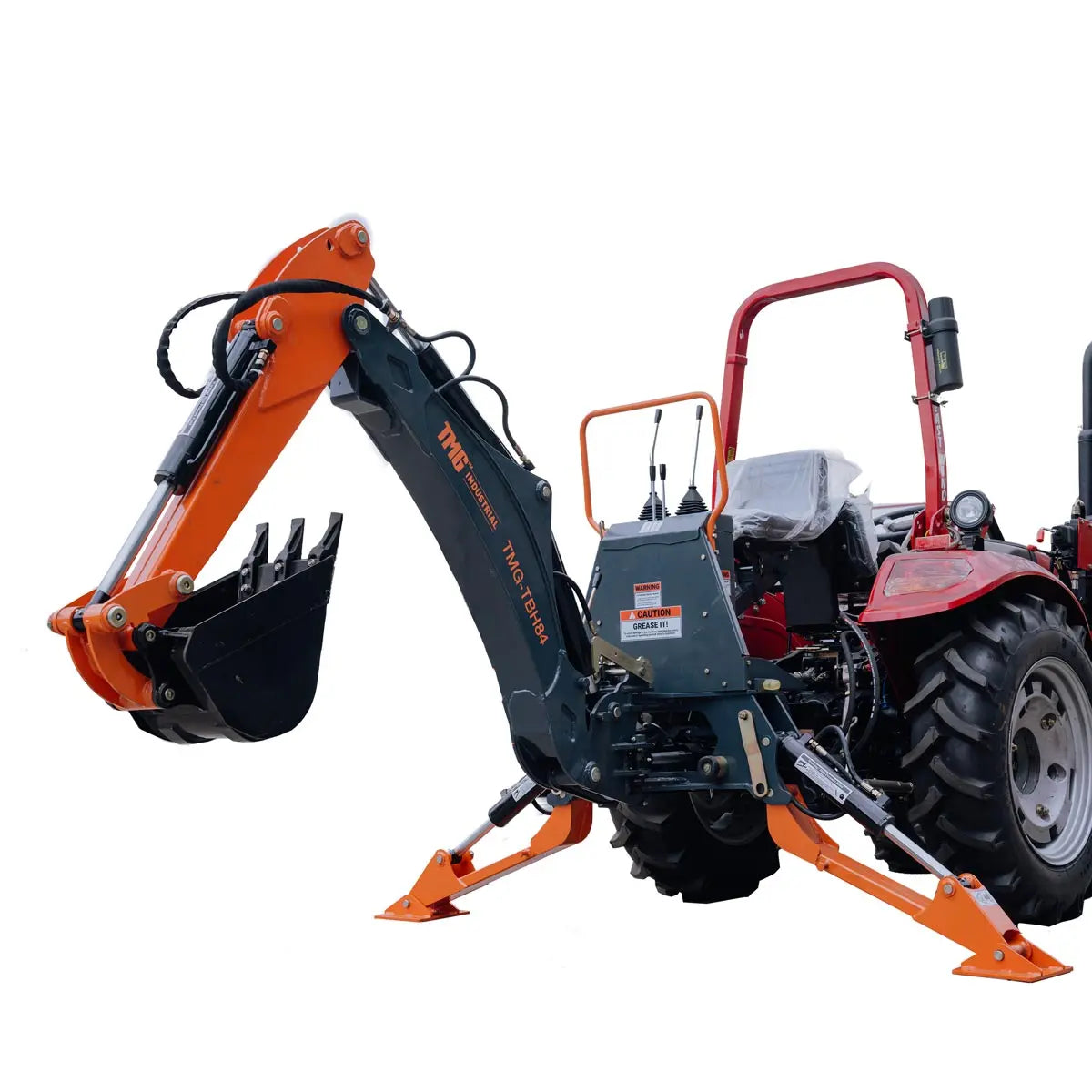 TMG 7' 3-Point Backhoe Attachment with 12" Bucket for 40-100 HP Tractors