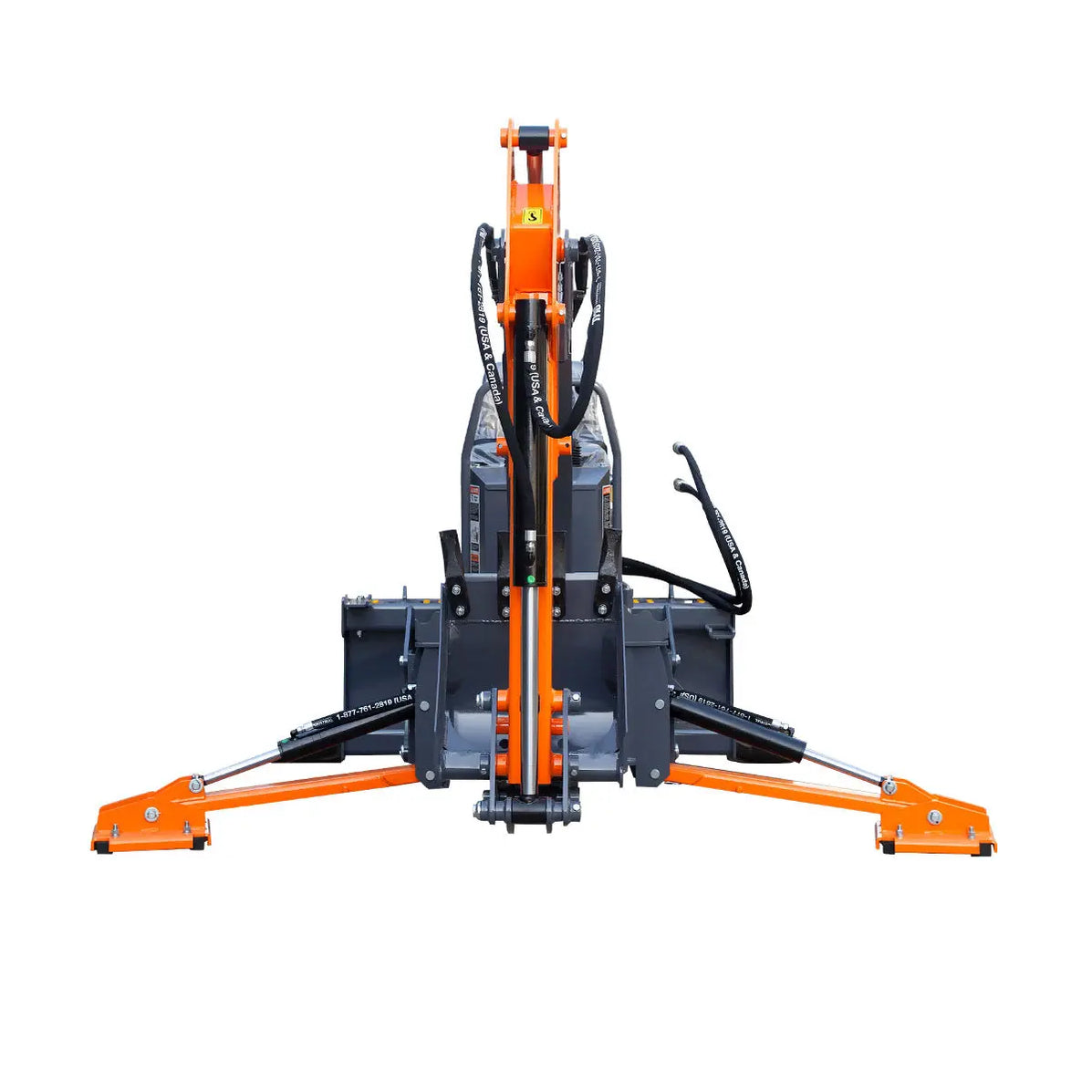 9-ft Skid Steer Swing Backhoe Attachment, 180° Boom Swing and Bucket R