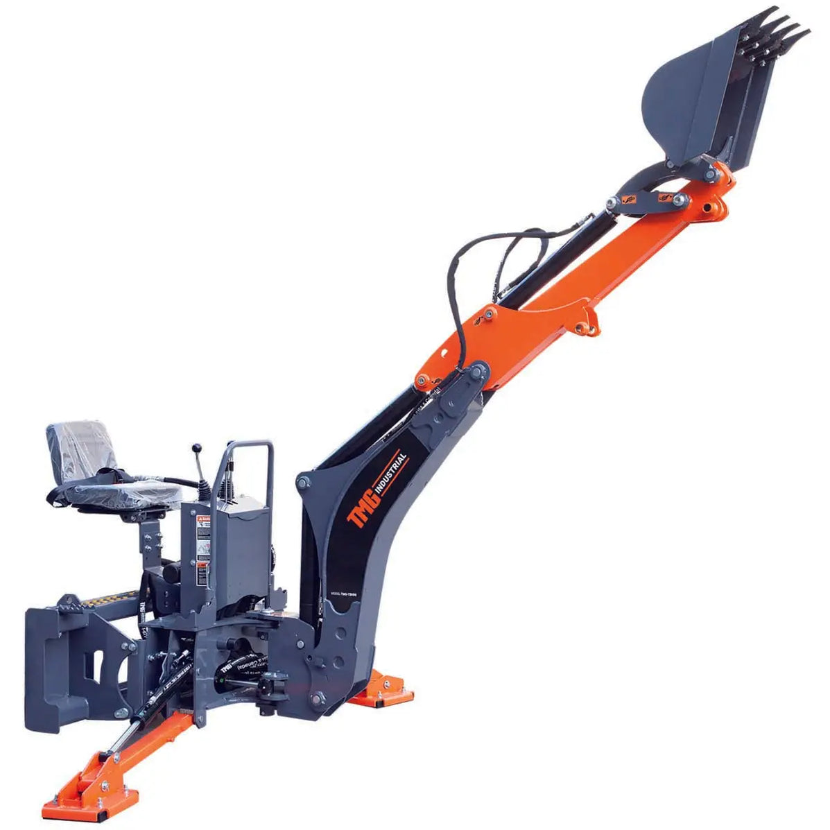 9-ft Skid Steer Swing Backhoe Attachment, 180° Boom Swing and Bucket R