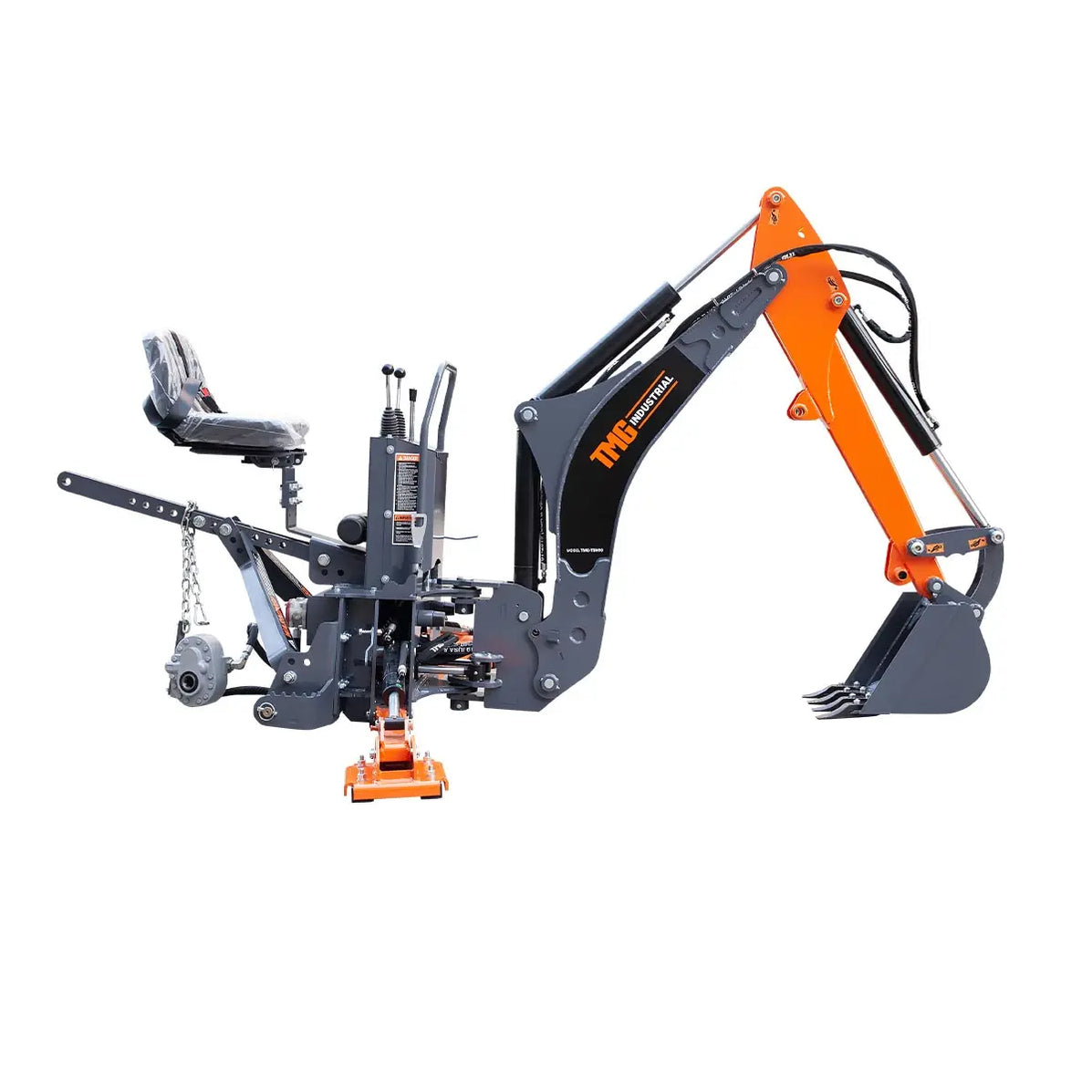 9-ft Tractor Swing Backhoe Attachment, Category 1 & 2, 180° Boom and