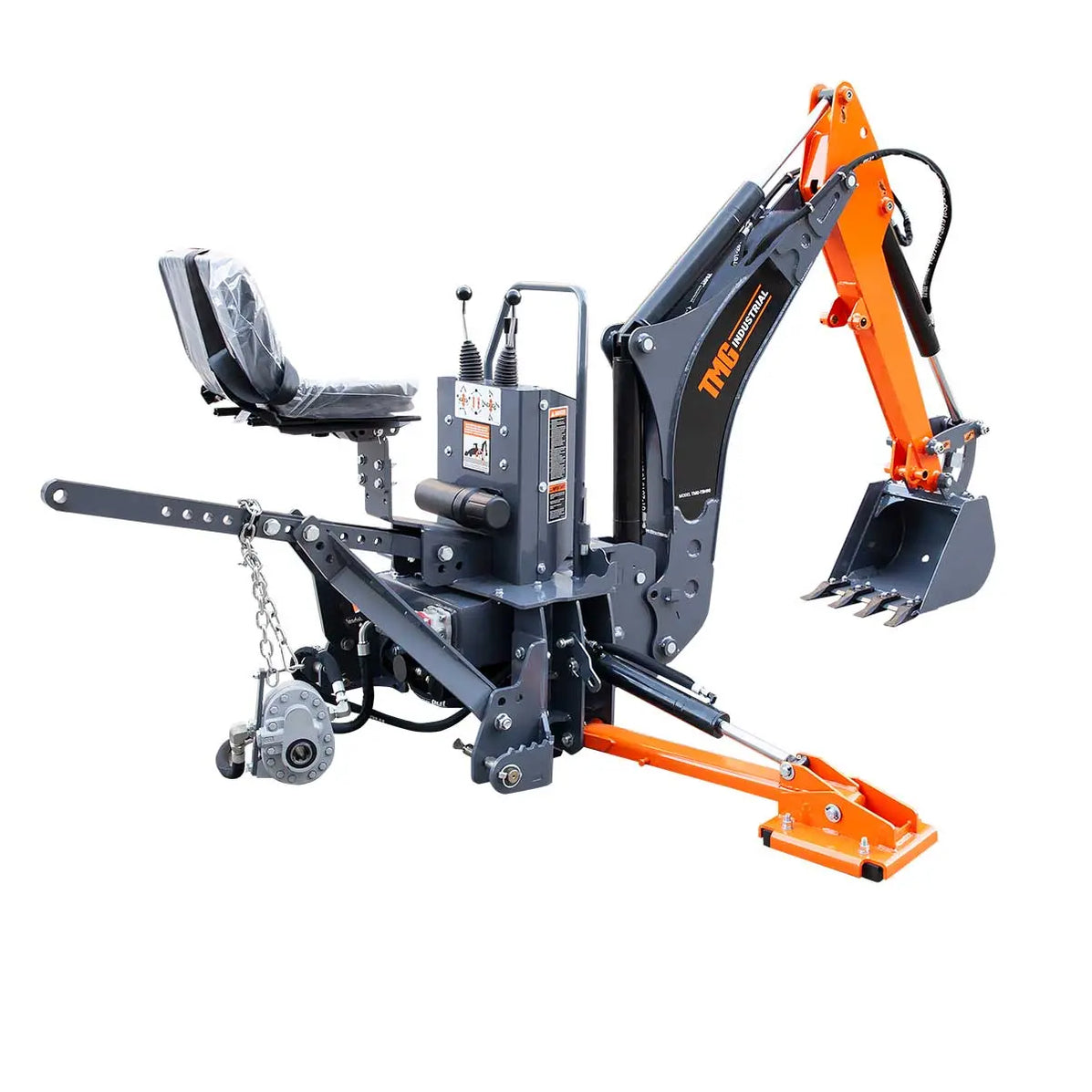 9-ft Tractor Swing Backhoe Attachment, Category 1 & 2, 180° Boom and