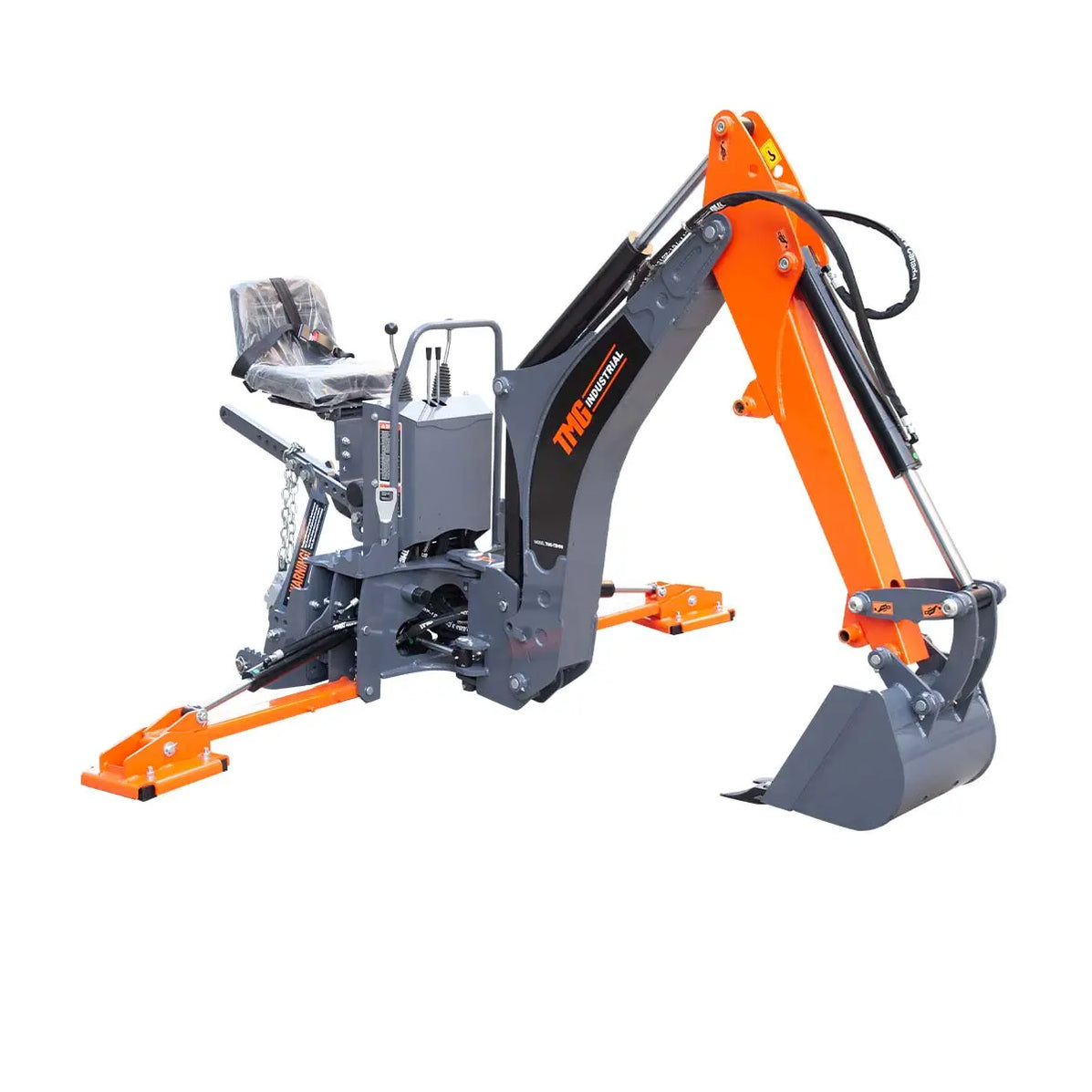 9-ft Tractor Swing Backhoe Attachment, Category 1 & 2, 180° Boom and