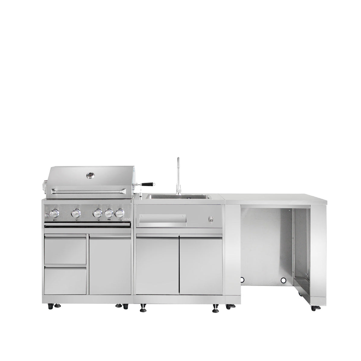 TMG Living Kitchen Pro Series 7-Piece Stainless Steel Modular Outdoor ...