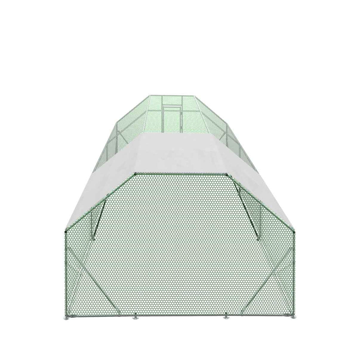 TMG Industrial 10’ x 20’ Wire Mesh Chicken Run Shelter Coop, Galvanize