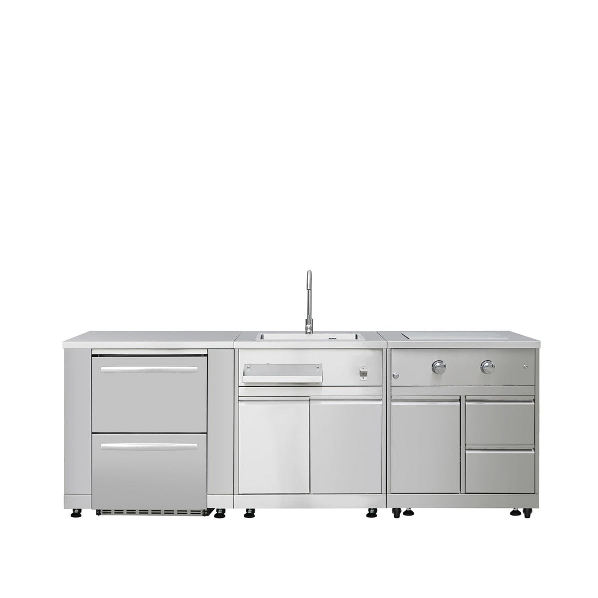 TMG Living Kitchen Pro Series 7-Piece Stainless Steel Modular Outdoor ...